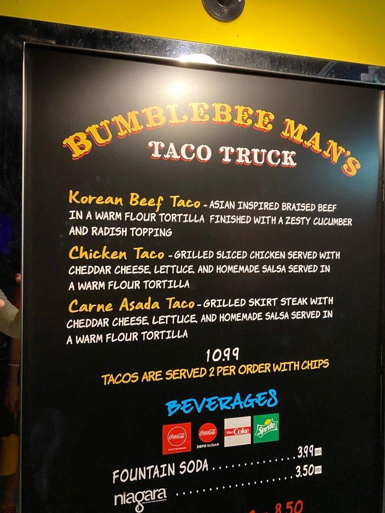 Menu at Bumblebee Man's Tacos restaurant, Orlando