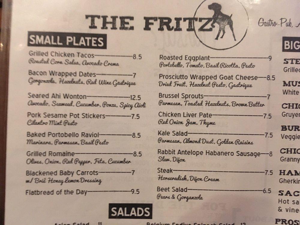 Menu at The Fritz pub & bar, Salida