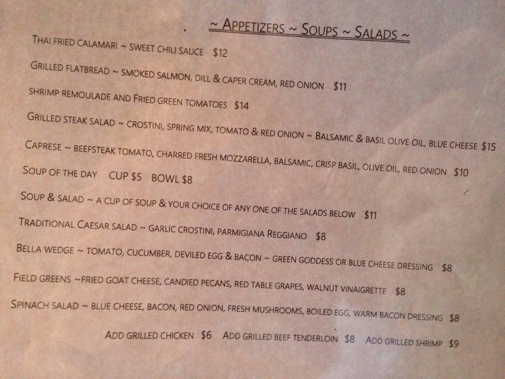Menu at Bella Fresca restaurant, Shreveport, Line Ave
