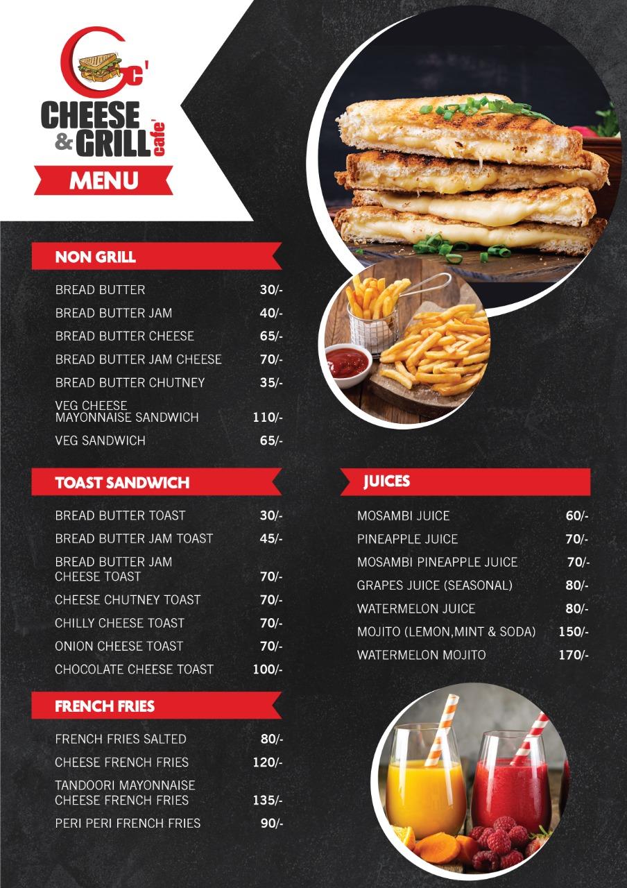 Menu at Cheese and grill cafe, Surat