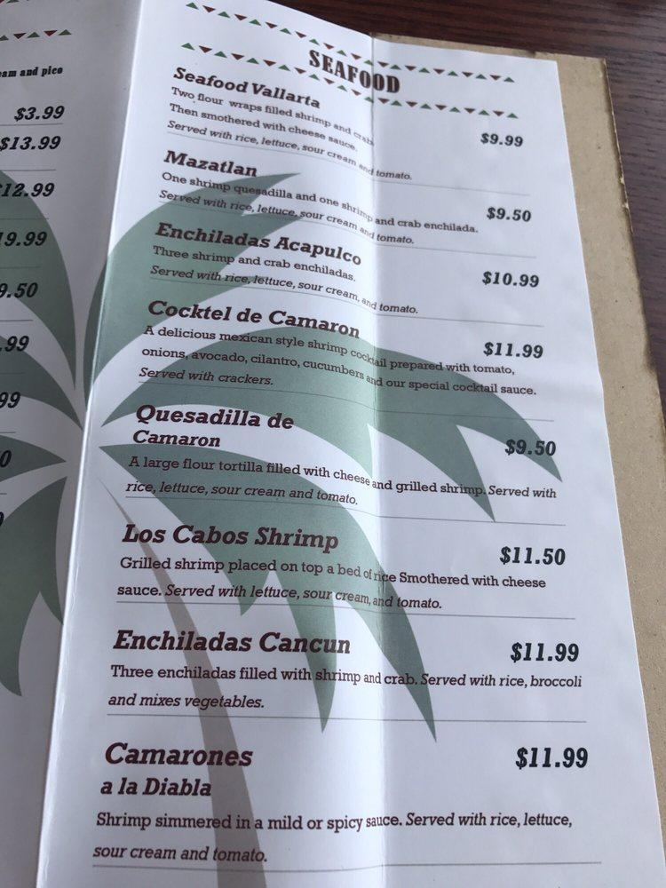 Menu at Cozumel Mexican Grill restaurant, Oshkosh