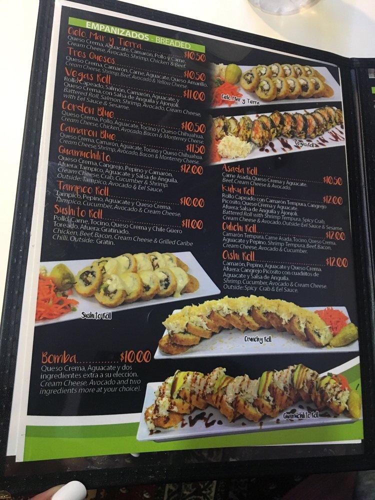 Menu at Culichi Sushi restaurant, Phoenix