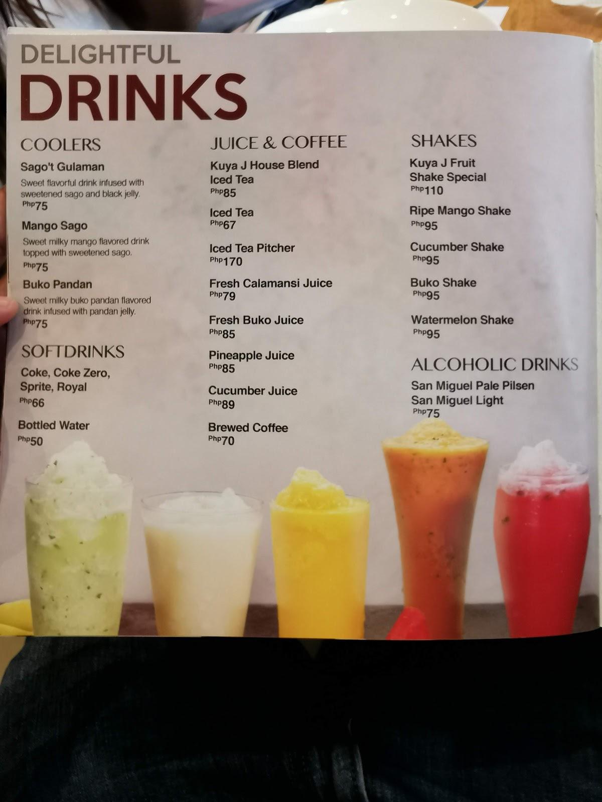 Menu at Kuya J Restaurant SM Tarlac, Tarlac City