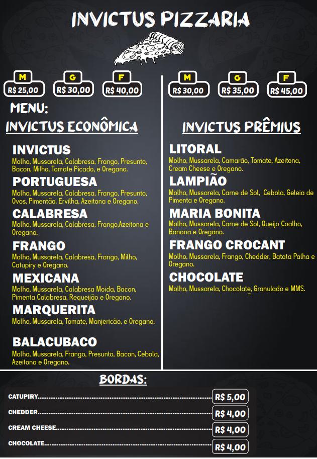 Menu em Pizzaria Invictus, Teresina