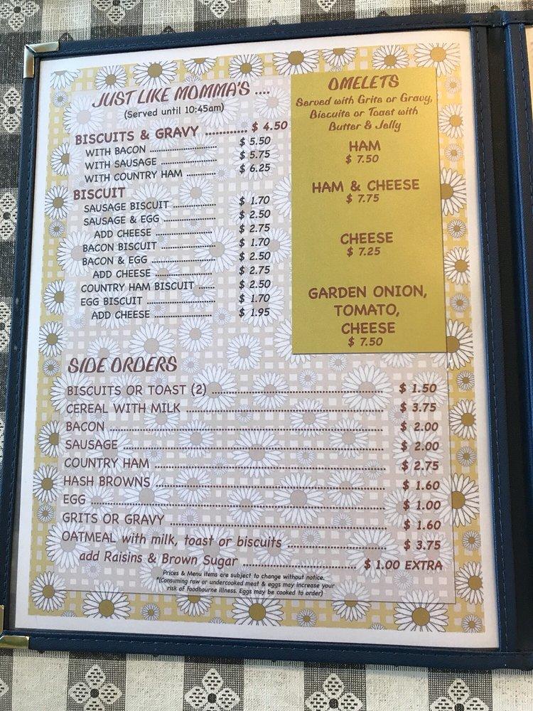 Menu at Sunset Restaurant, Franklin