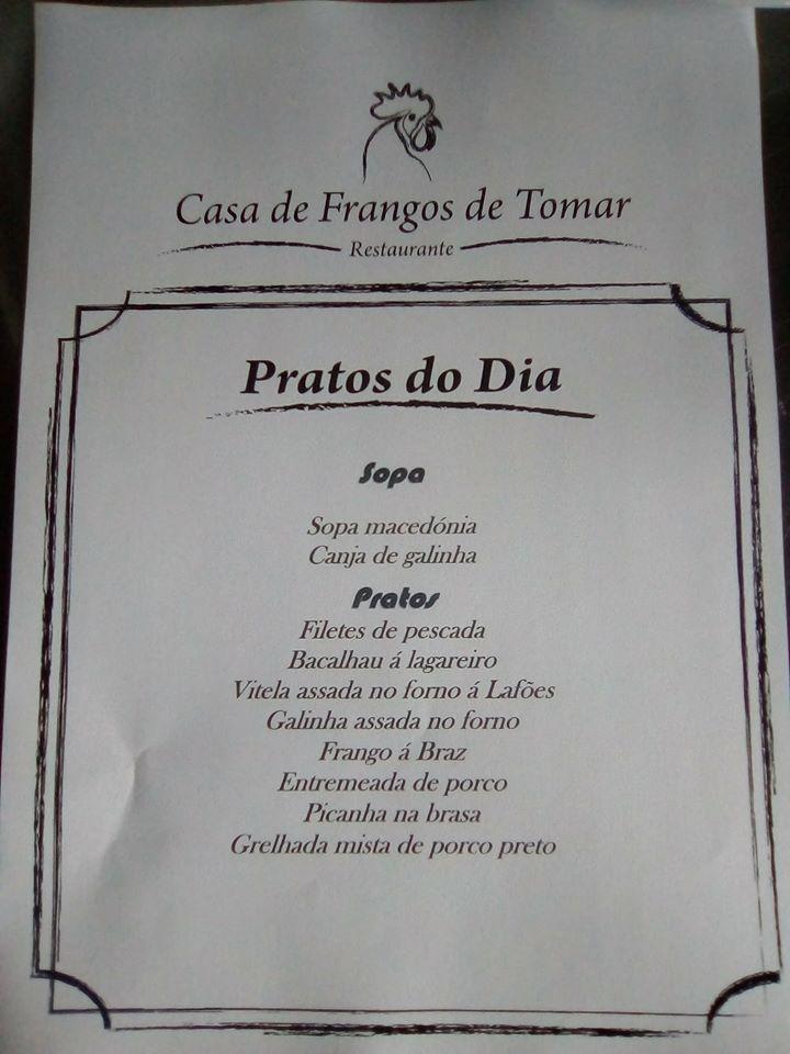 Menu at Casa de Frangos de Tomar - Ramada restaurant, Ramada