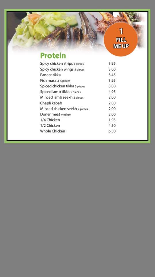 Menu at G's Kitchen restaurant, Gravesend