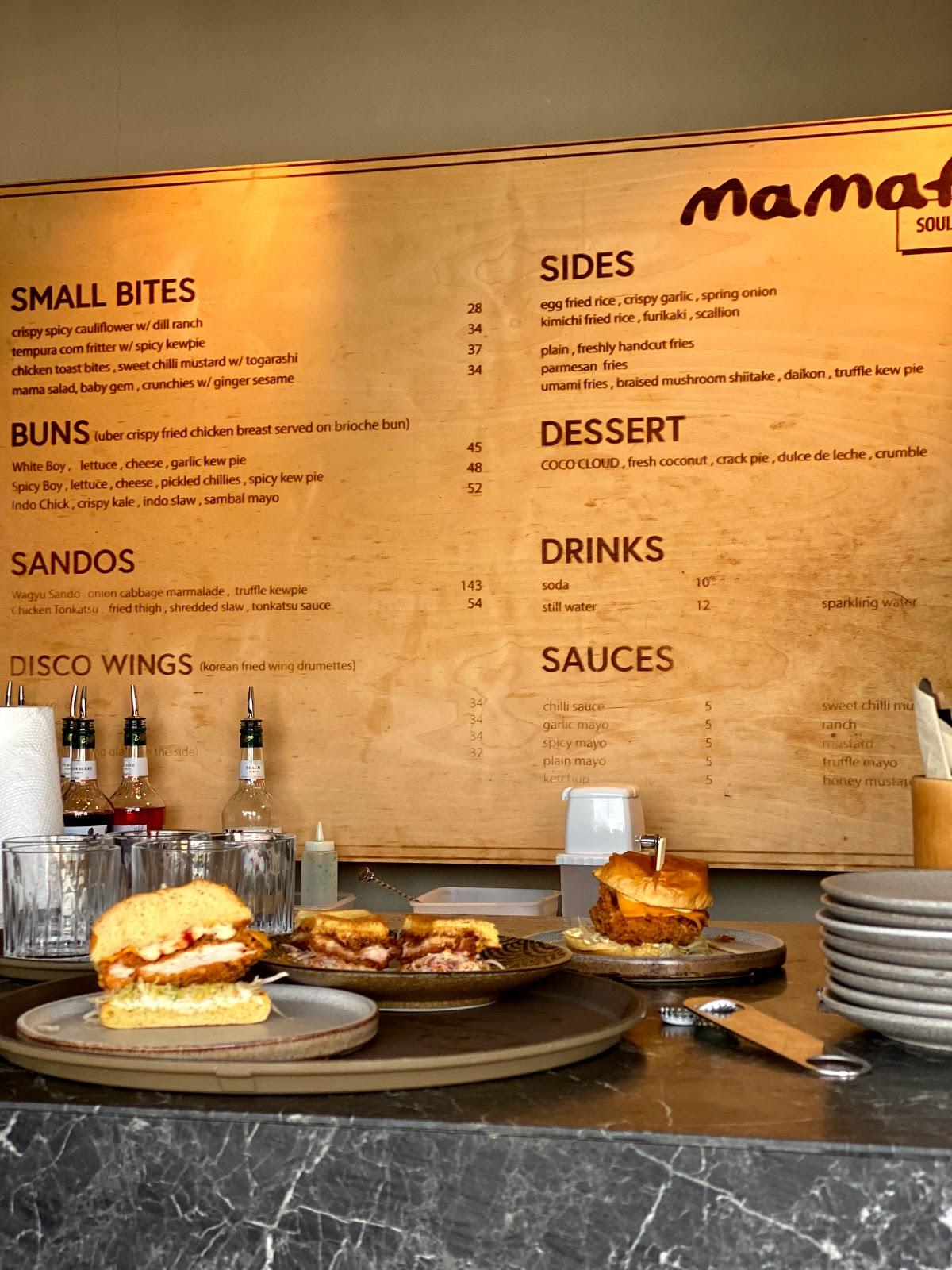 Menu at Mamafri restaurant jumeirah, Dubai