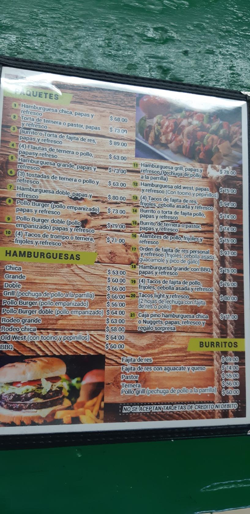 Menu at Pino Burger restaurant, Nuevo Laredo, C. Veracruz 2852