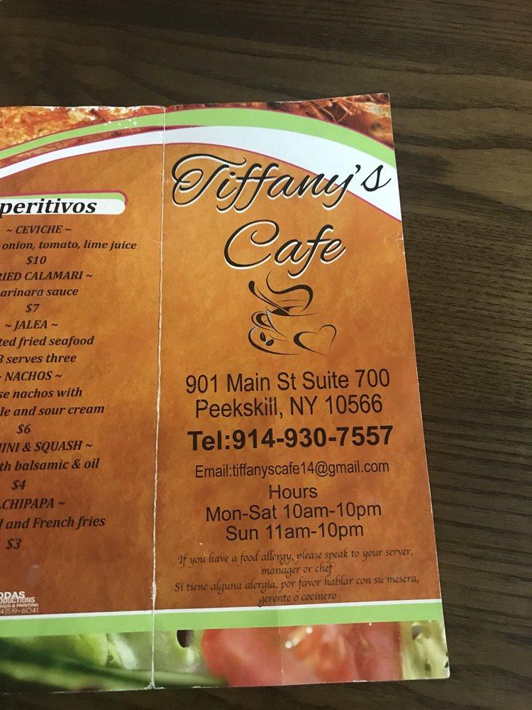 Menu at Tiffany's Cafe, Peekskill