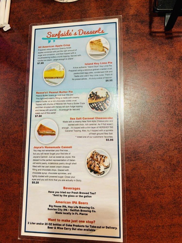 Menu at Brock's Surfside Grill & Pizza pizzeria, Jensen Beach