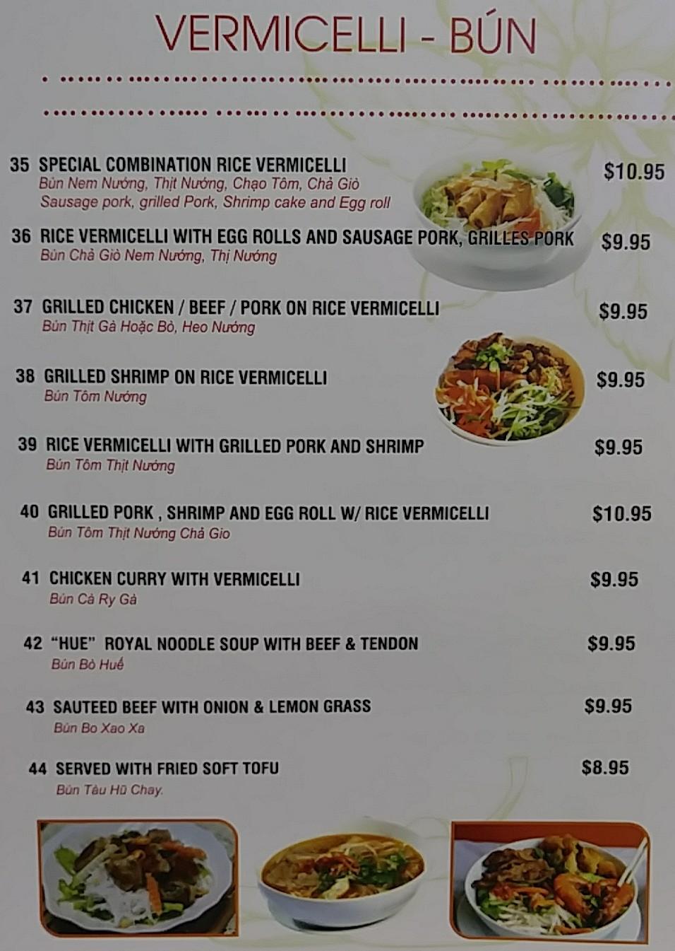 Menu at Pho You restaurant, Kyle