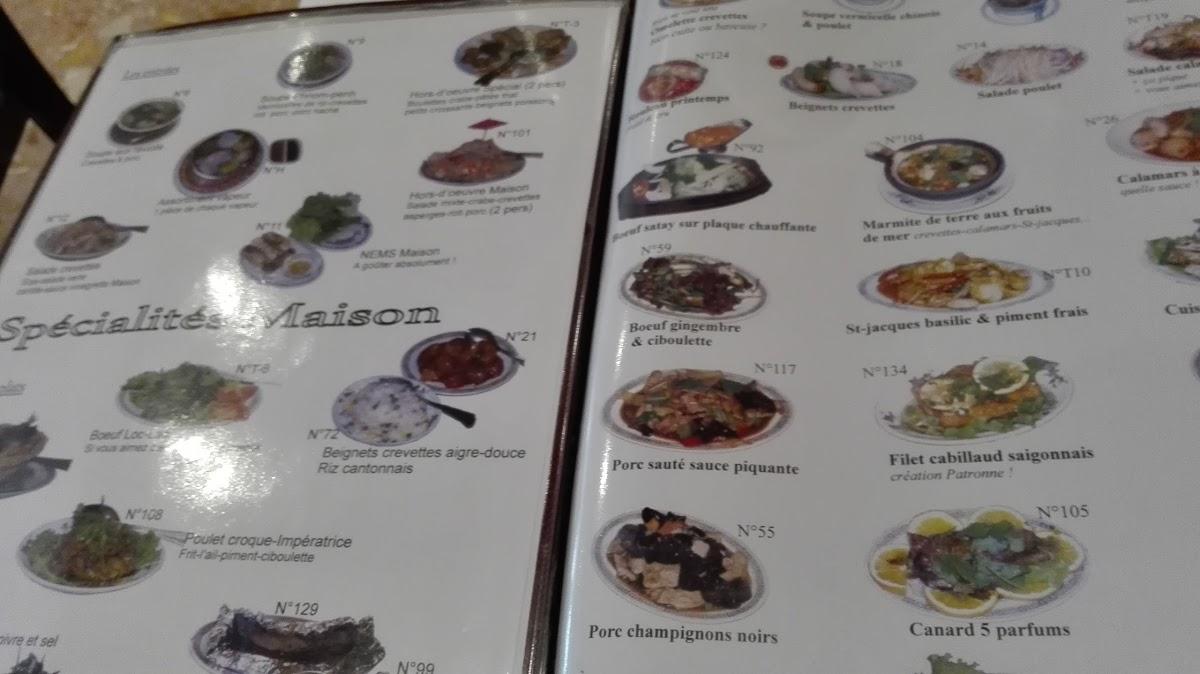 Carta del restaurante Kim-San, Pontoise