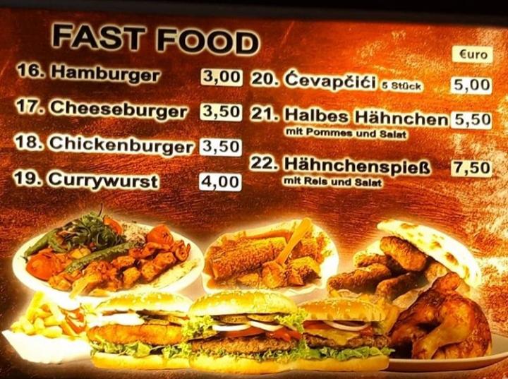 Menu at Sathmar Schnellimbiss, Dürmentingen