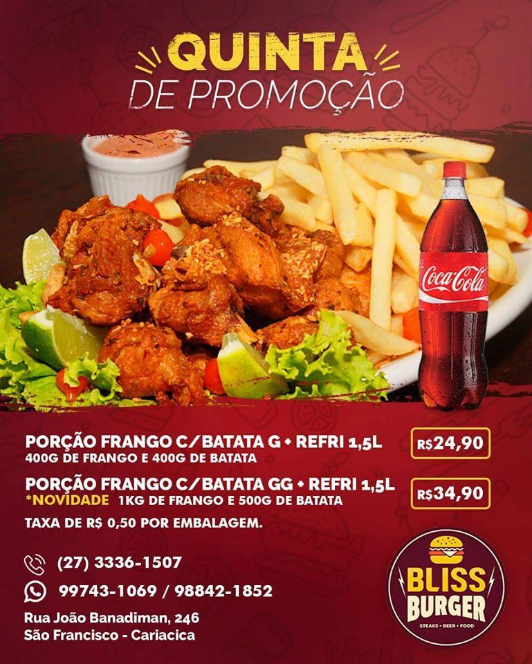 Menu at Bliss Burger Steak Beer cafeteria, Viana