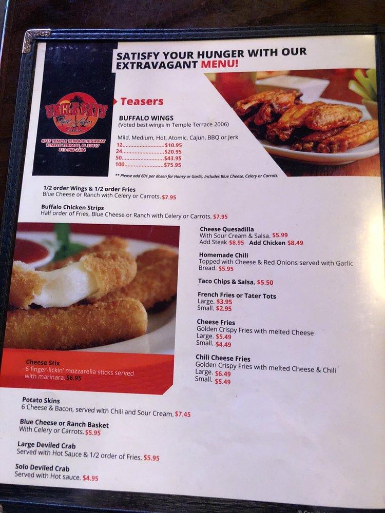 Menu at Uncle Fats Tavern pub & bar, Temple Terrace