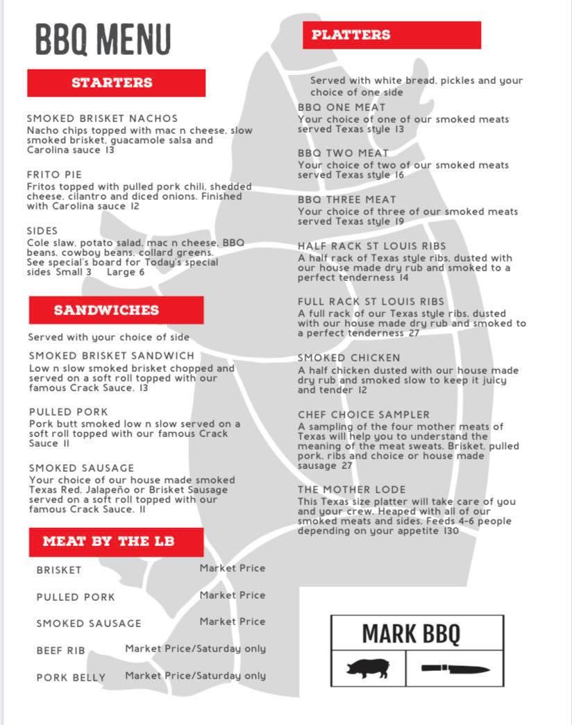 Menu at Heart n Soul by MARK BBQ, Essex