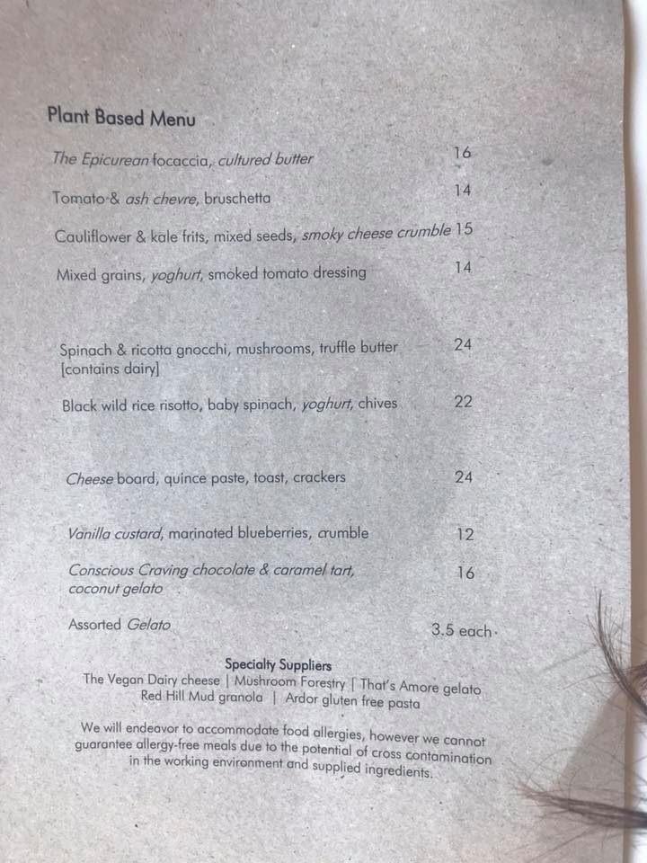 Menu at The Epicurean Kitchen, Balnarring restaurant, Balnarring
