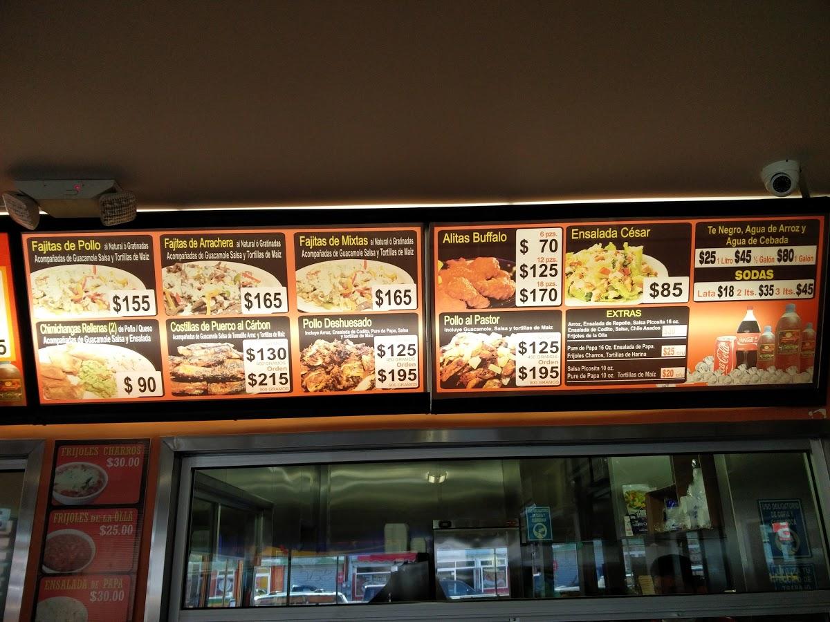Menu at Pollos El Mezon restaurant, Mexicali