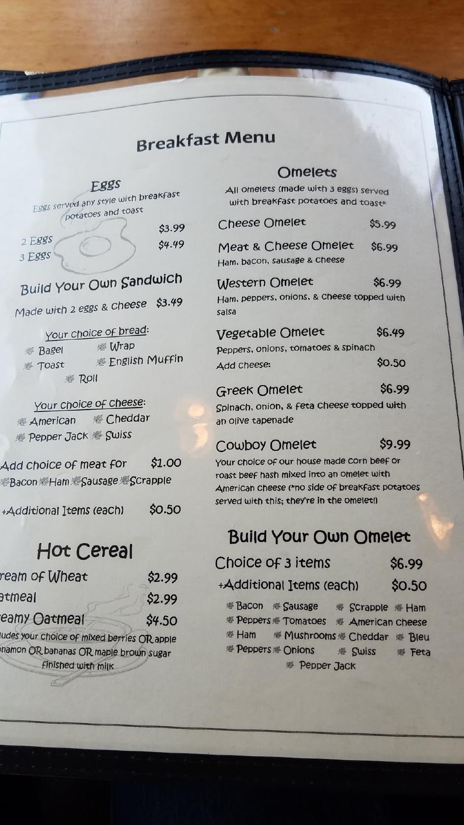 Menu at Hop Head Brewery at Sugar Maple Cafe, Owego