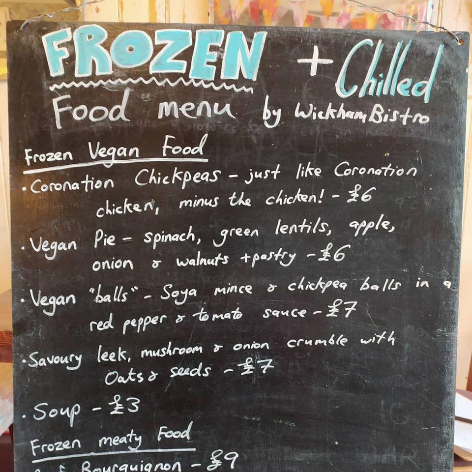 Menu at Wickham Bistro cafe, Bexhill