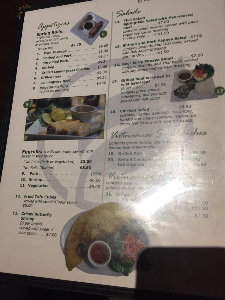 Menu At Basil Leaf Vietnamese Restaurant Albuquerque
