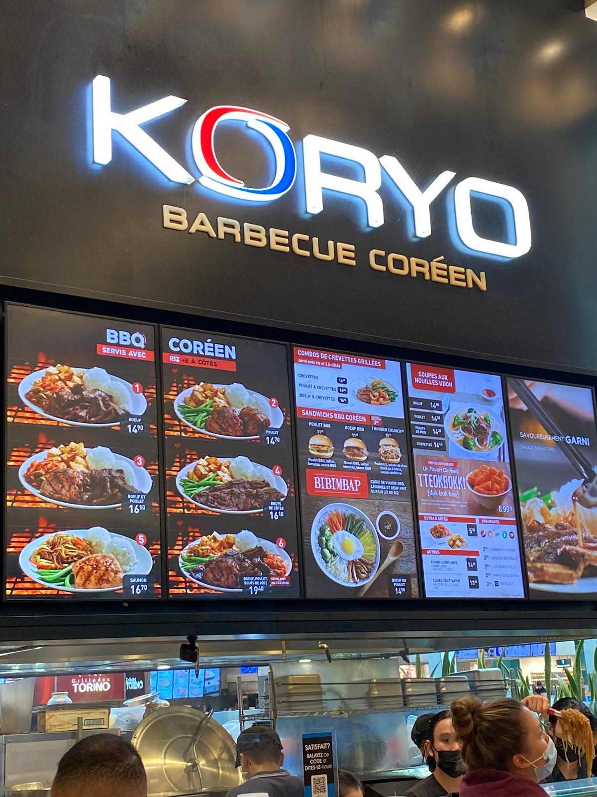 Menu au Koryo Korean Barbeque, Laval