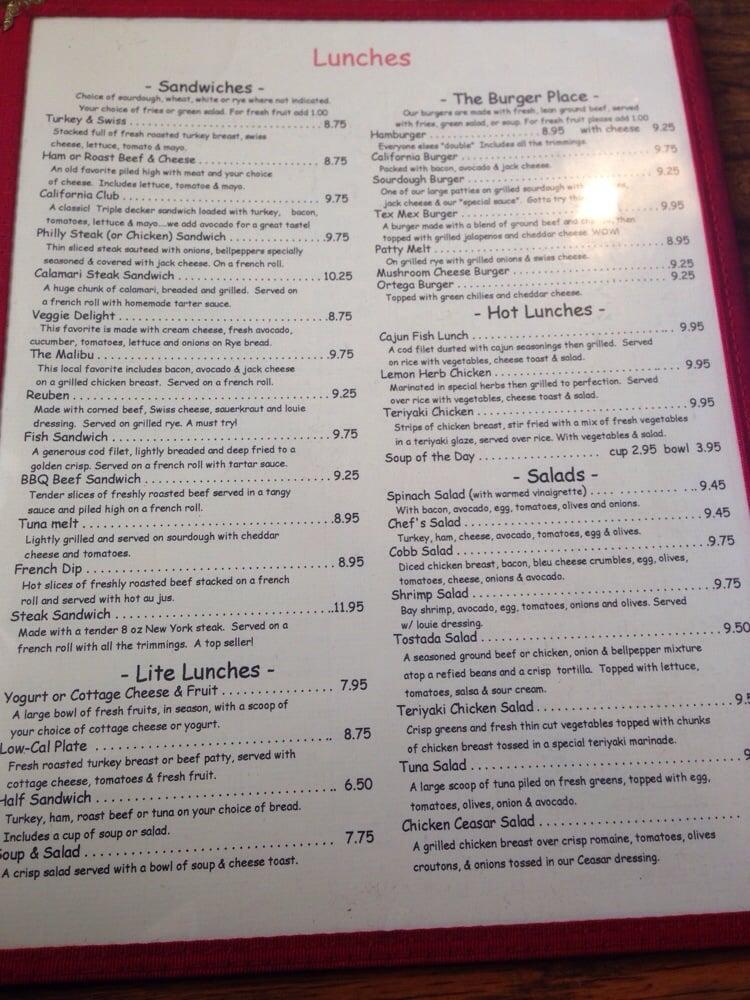 Menu at Red Apple Café cafe, Watsonville