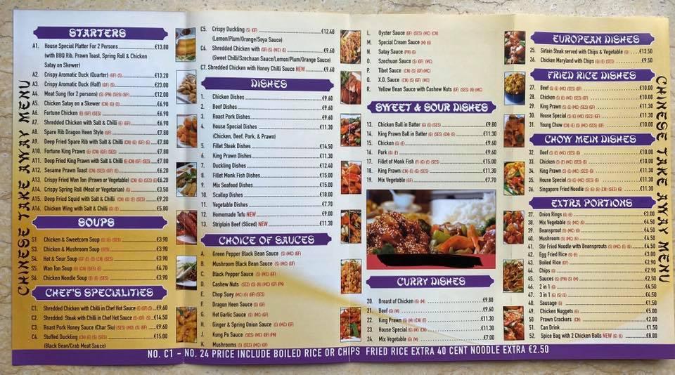 Menu at Dragon Heen Chinese Restaurant, Wexford
