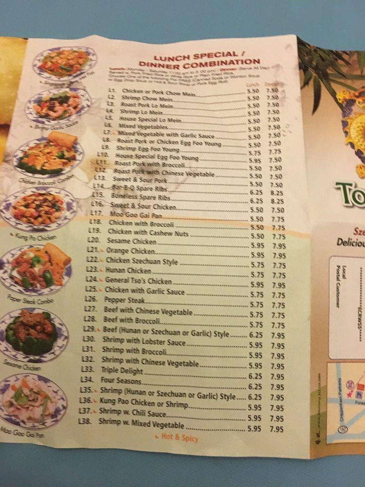 Menu at Tops China Restaurant, Richmond, Forest Hill Ave