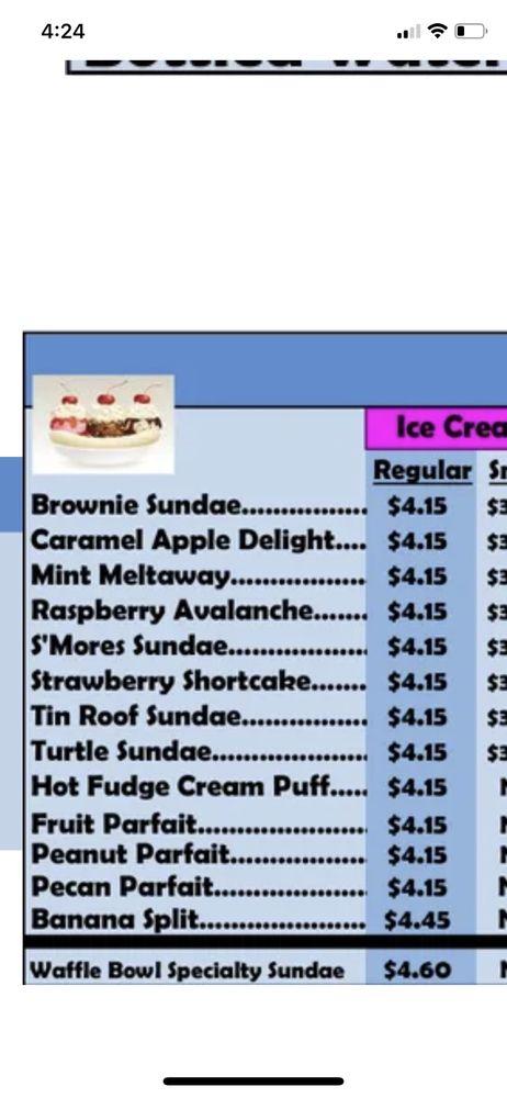 Menu at Cold Cow Ice Cream, Saint Clair Shores