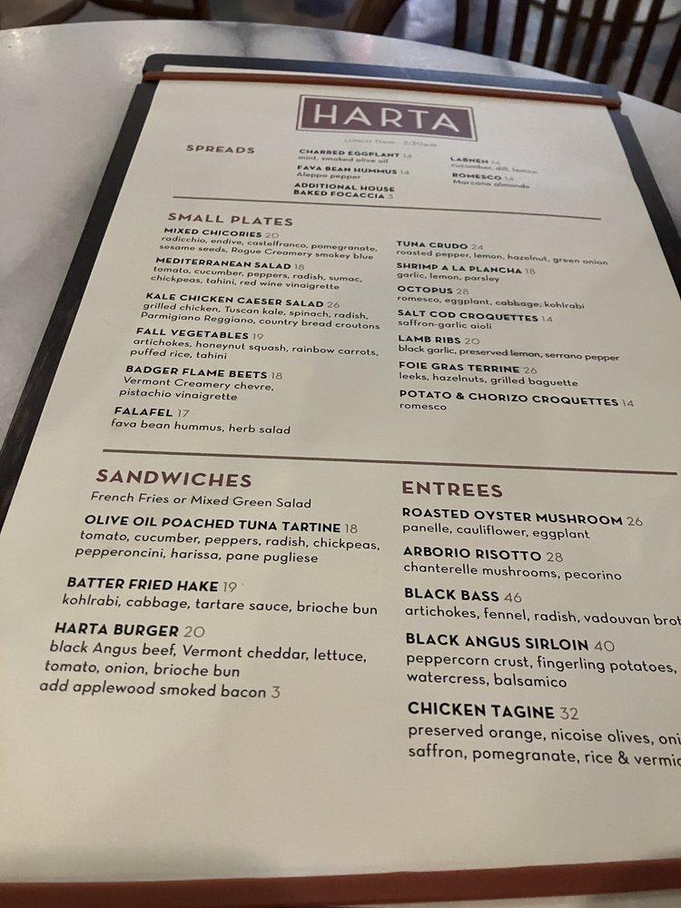 Menu at Harta & Bar Harta, West New York