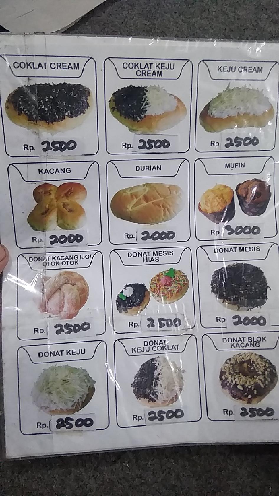 Menu at Toko Roti Az Zahra, Sumput
