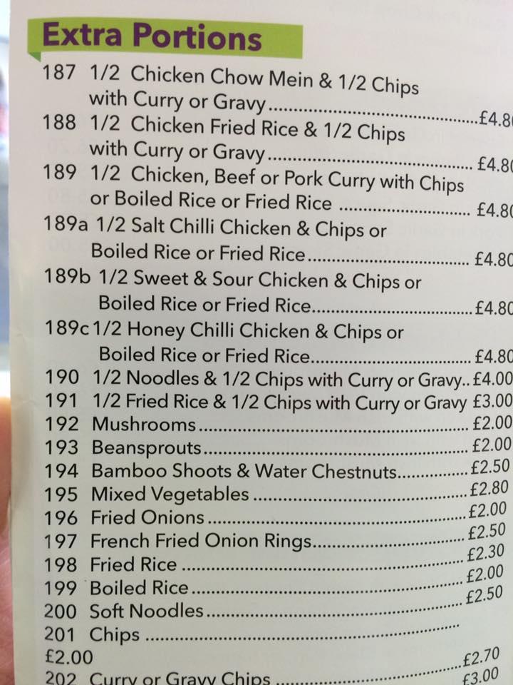Menu at Cam Hing restaurant, Lisburn
