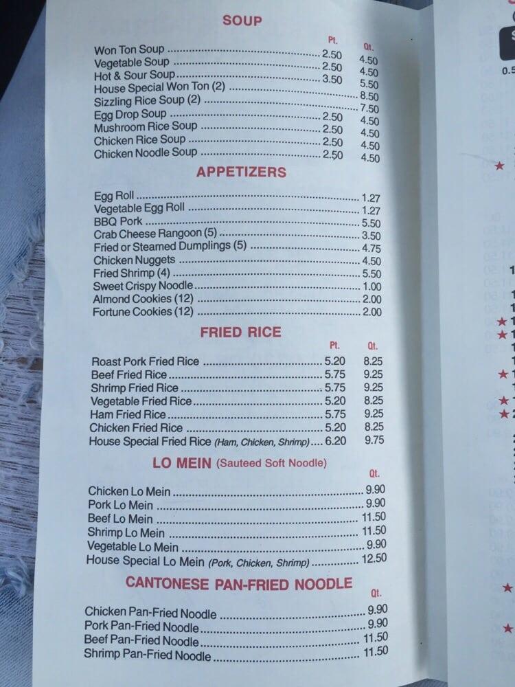 Menu at Ming Sun Restaurant, Melvindale