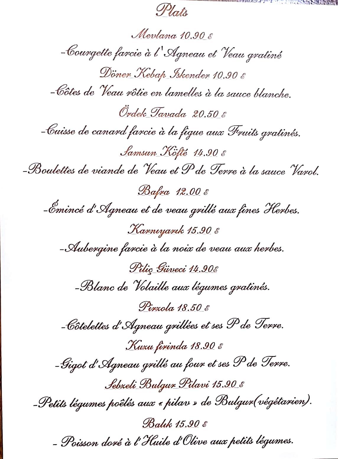 Menu at Restaurant le Pacha Auxerre, Auxerre