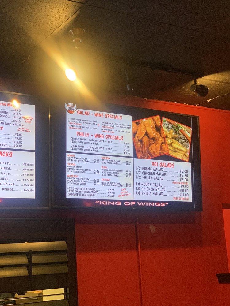 Menu at 901 Wings Collierville restaurant, Collierville