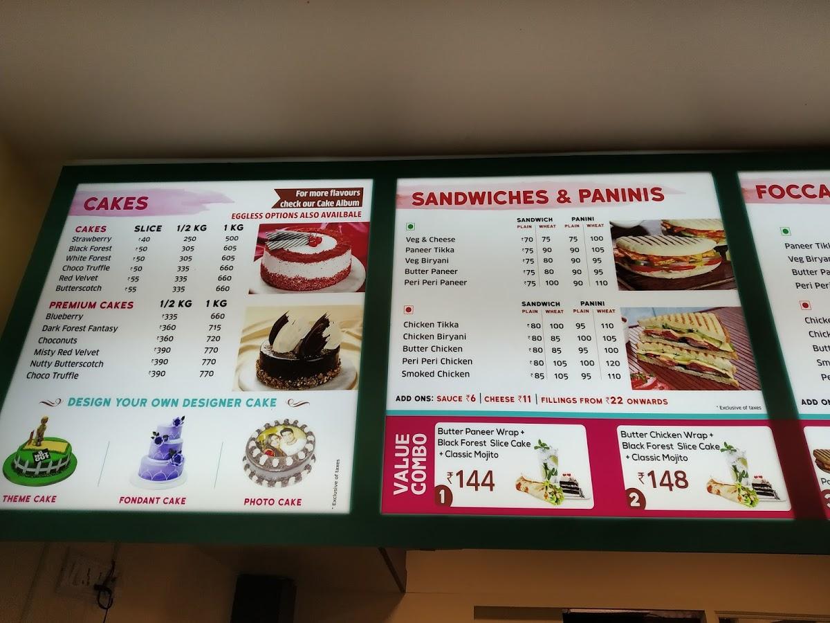 Menu at Ck’s Bakery, Kanchipuram