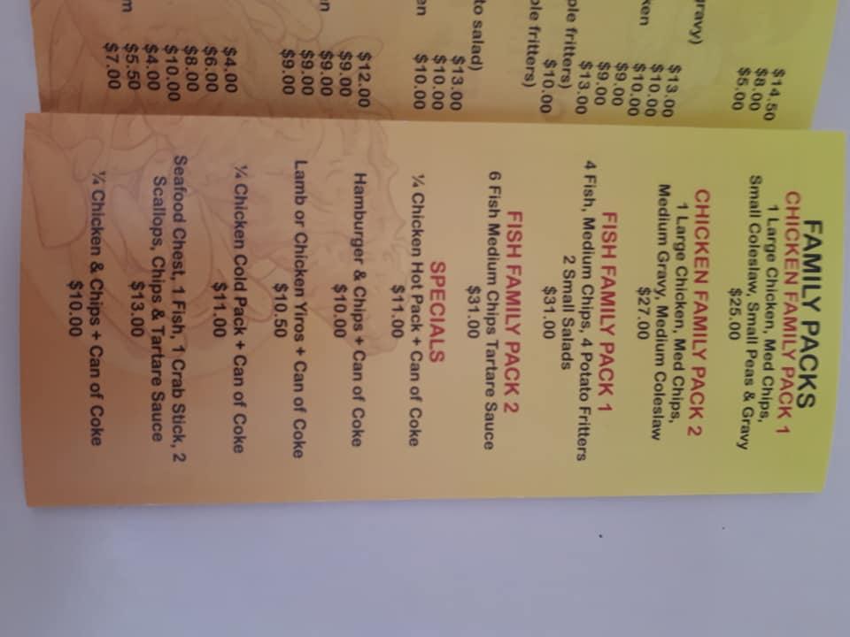 Menu at Chicken Mate fast food, Paralowie
