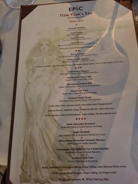 Menu at EPIC Steak pub & bar, San Francisco, 369 The Embarcadero