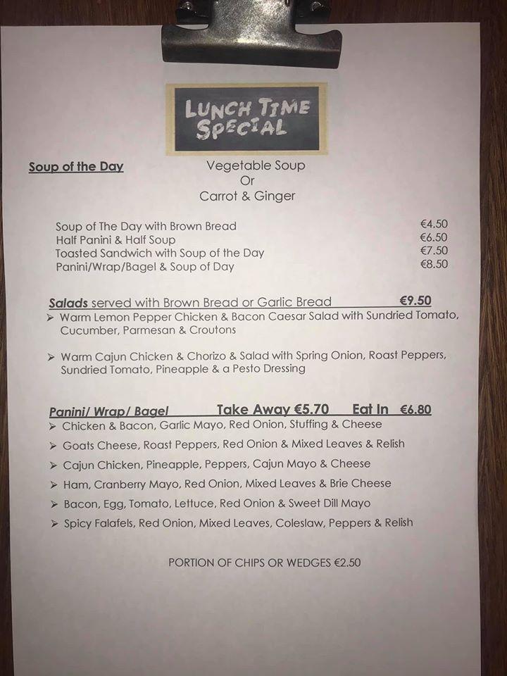 Menu at Impresso Café cafe, Enniscorthy