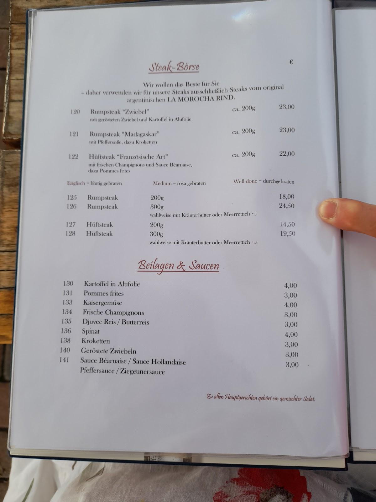 Menu at Restaurant Adria, Nörvenich