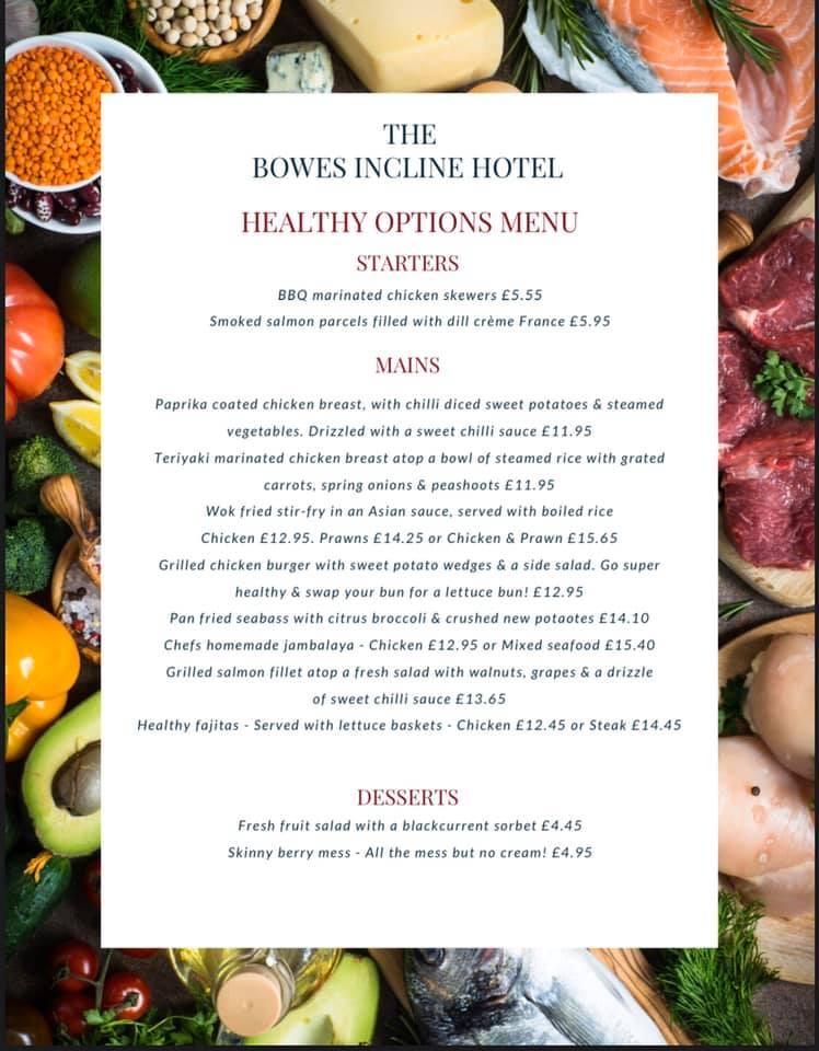 Menu at The Bowes Incline pub & bar, Gateshead