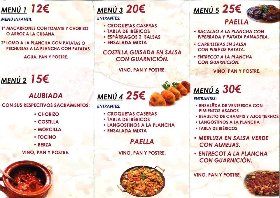 Carta de Bar Los Botijos, Bilbao, Masustegi Estrata