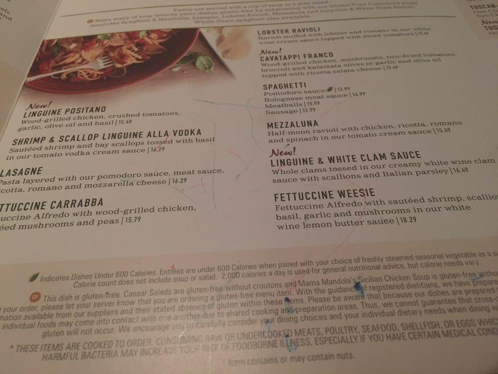 Menu at Carrabba's Italian Grill pub & bar, Woodbridge