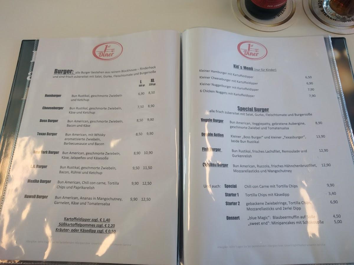 Speisekarte von Erstes Abendessen restaurant, Heiligenhafen