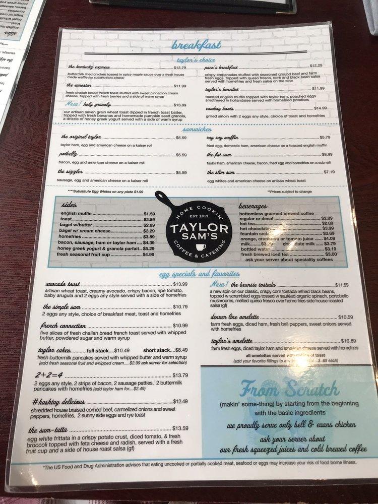 Carta del restaurante Taylor Sam's, Municipio del Brick, NJ-88