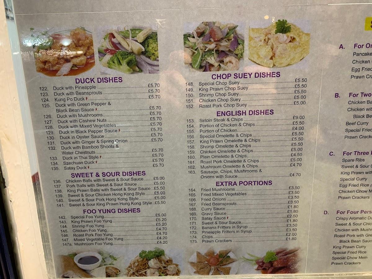 Menu at Wing Wah Takeaway fast food, Bilston, 153 Highfields Rd