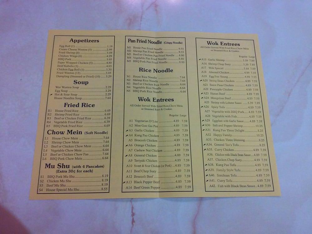 Menu at Best Wok restaurant, Calimesa
