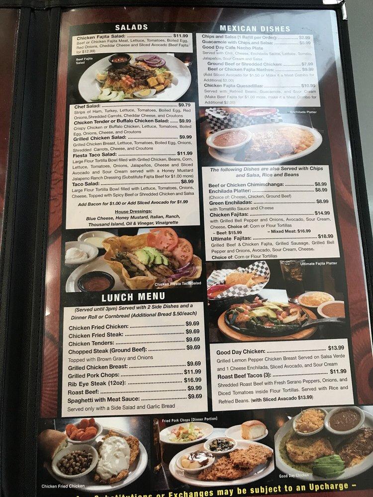Menu at Good Day Cafe, Grand Prairie, S Carrier Pkwy #100